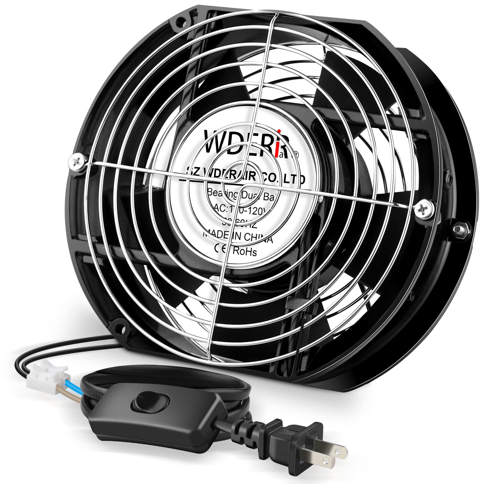 Amazon.com: WDERAIR High Speed Axial Muffin Fan 172mm x 150mm x 51mm ...