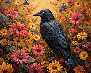 Amazon.com: Paint by Numbers, Radiant Raven Reverie, Adult Crafts Adult ...
