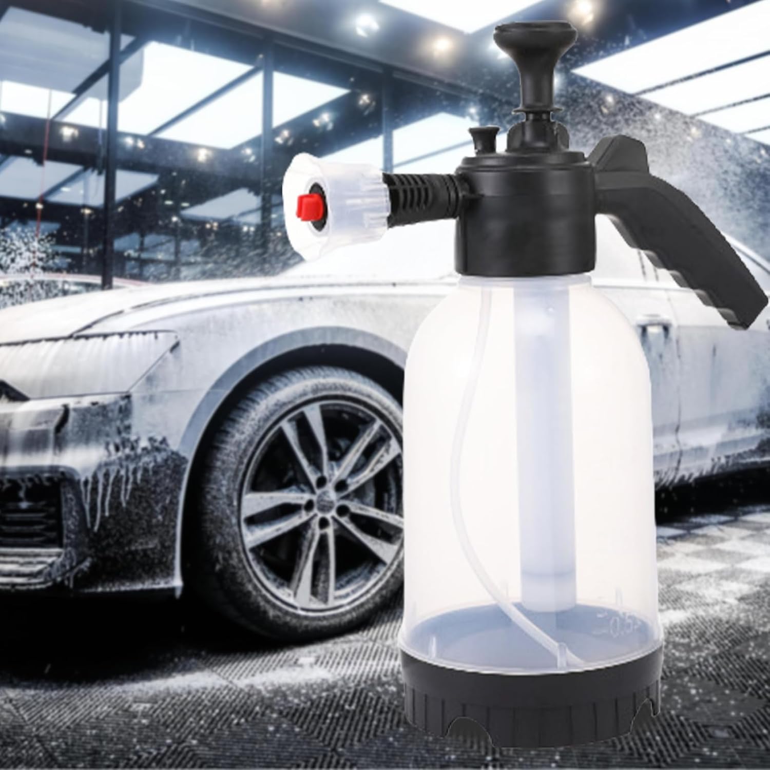 Snow Foam Pump Up Sprayer 2L - Heavy Duty Hand Pressure Snow Cannon Gun ...