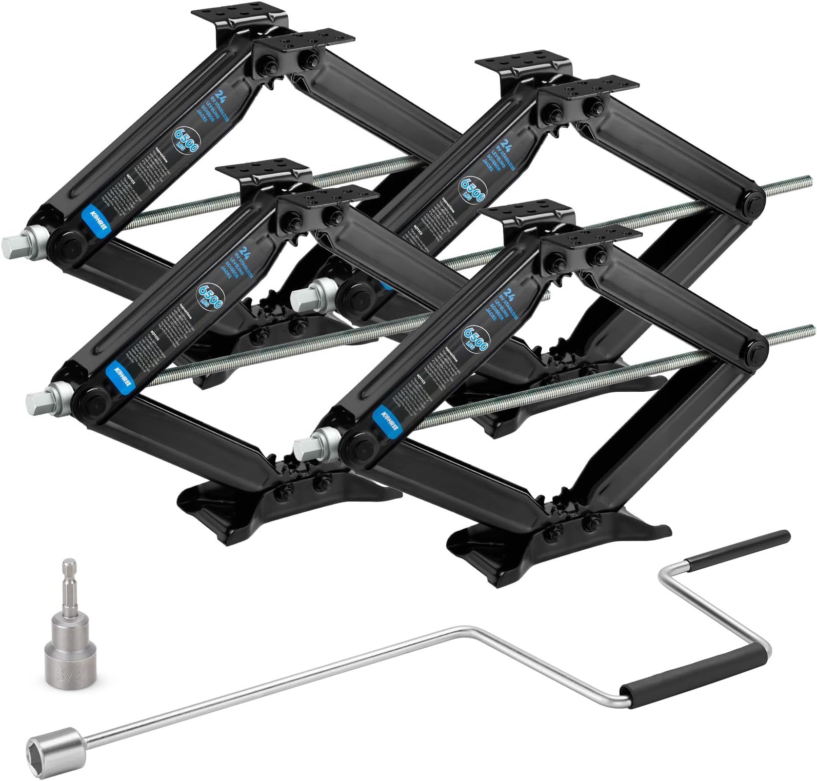 Amazon.com: ROCKMAN RV Camper Trailer Stabilizer Leveling Scissor Jacks ...