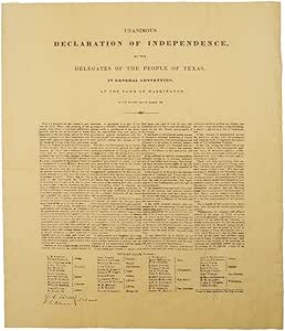 Amazon.com: Texas Declaration of Independence Poster Parchment Paper TX ...