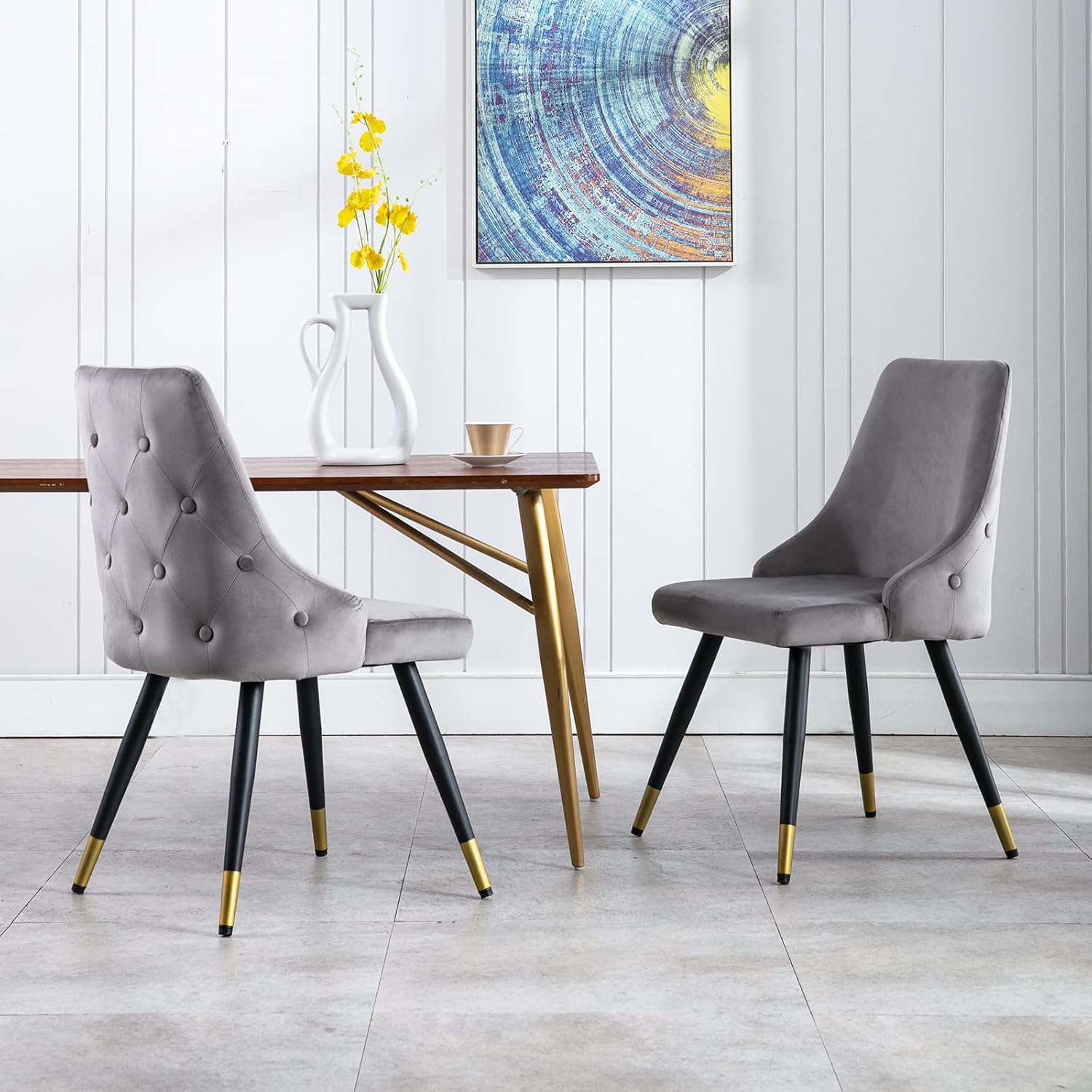 Wahson Lot de 2 Chaises Salle à Manger en Velours Chaise de Salle a ...