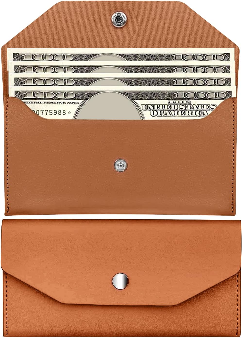 Amazon.com: Nolcha Pu Leather Cash Envelope Wallet - Reusable Cash ...