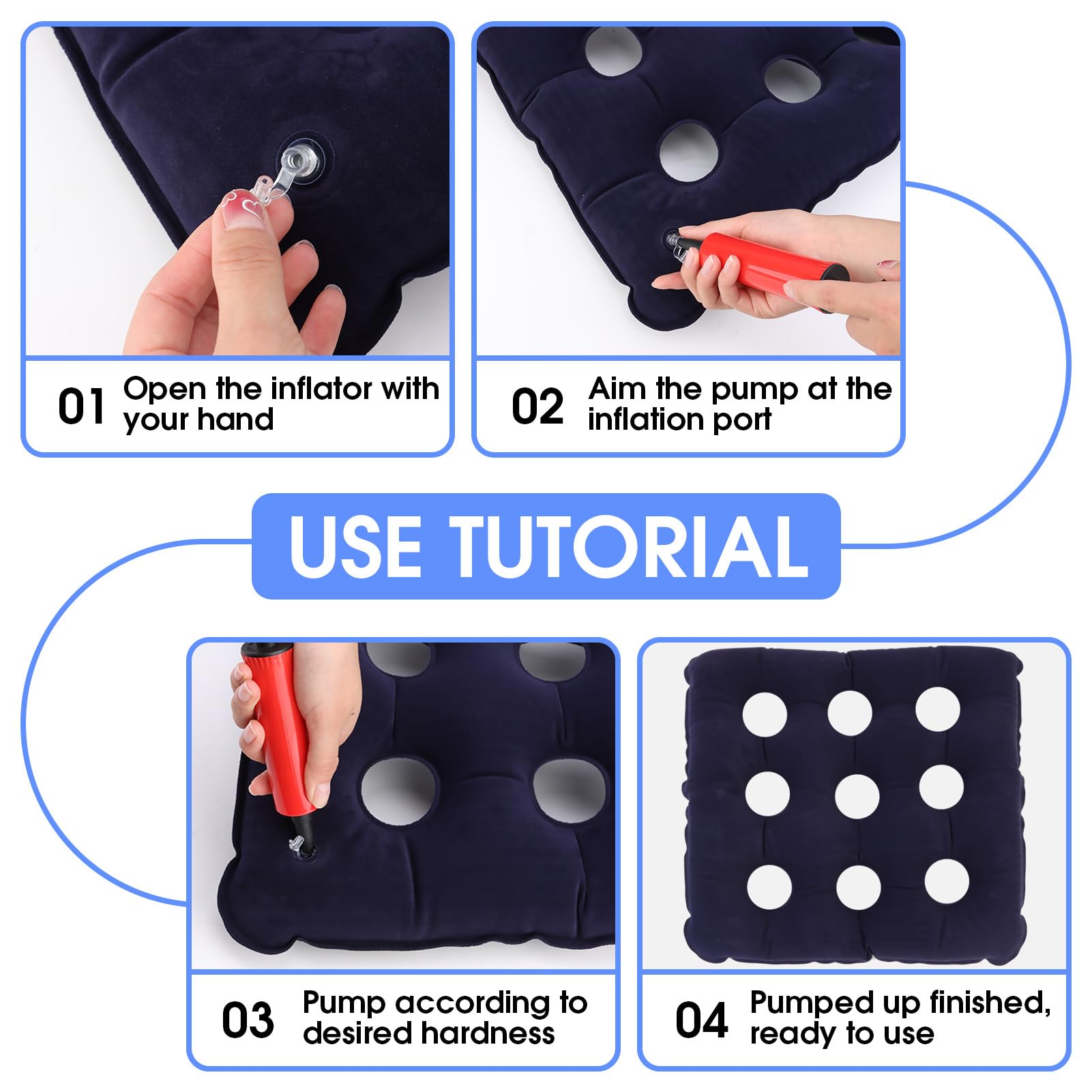 SMCEHEYA Pressure Relief Cushion Air Inflatable Seat Cushion Pressure ...