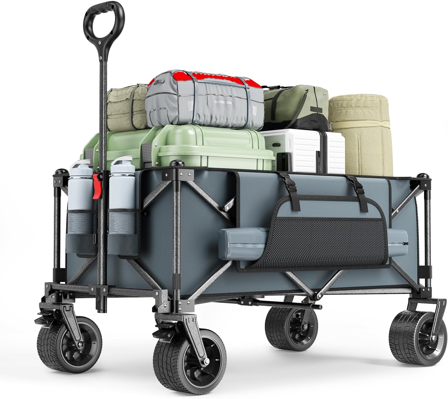 Tanniws 200L Garden Trolley on Wheels Beach Wagon with Adjustable ...