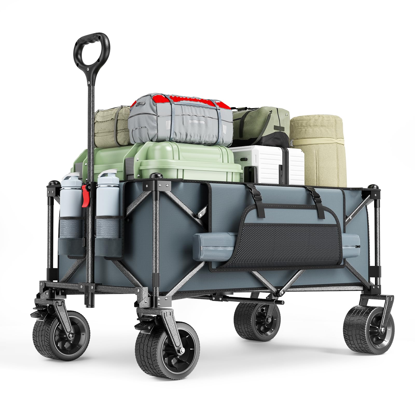 Tanniws 200L Garden Trolley on Wheels Beach Wagon with Adjustable ...