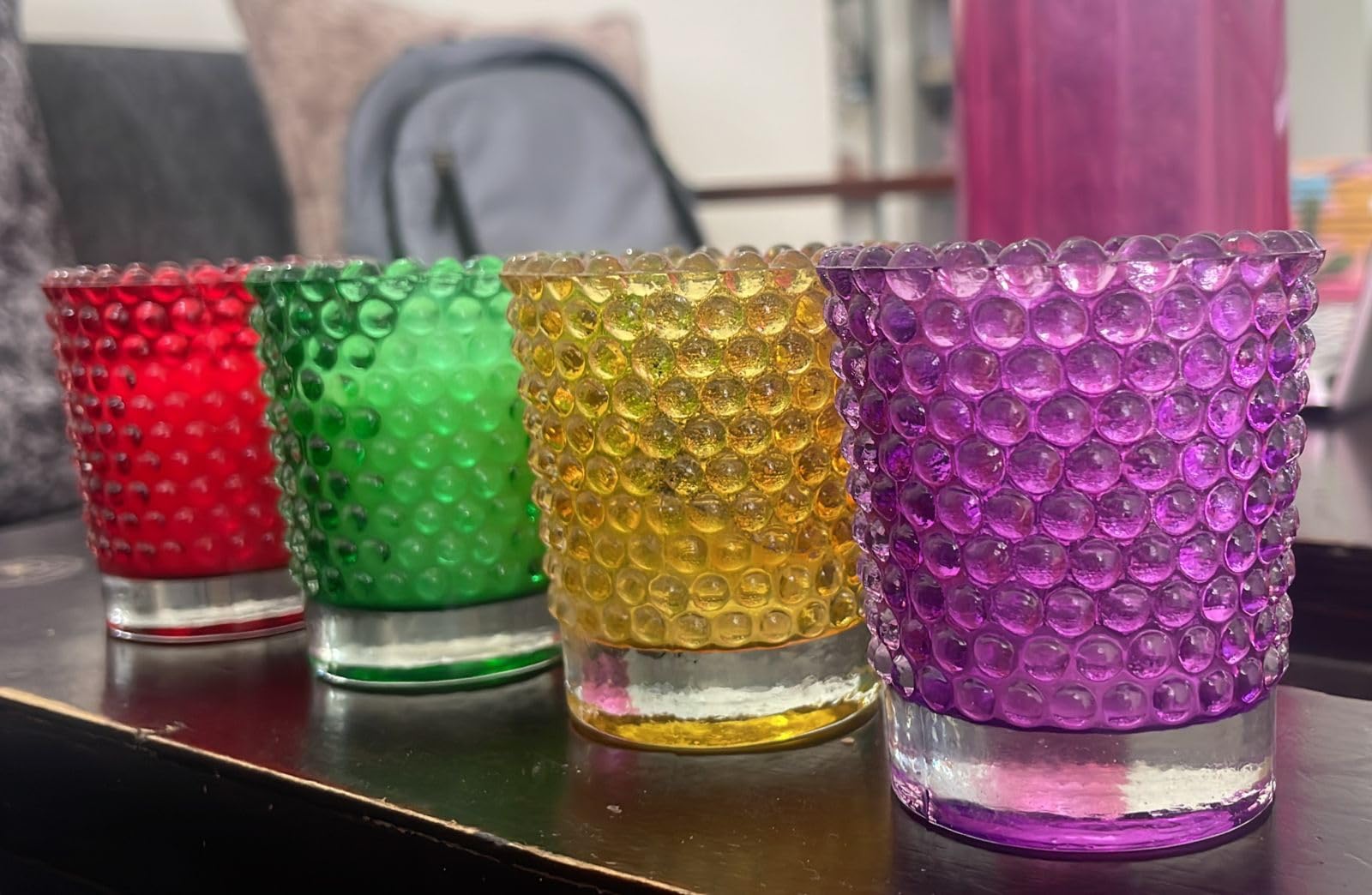 Creative Glut Scented Wax Candles with Vintage Dotted Glass Elegant ...