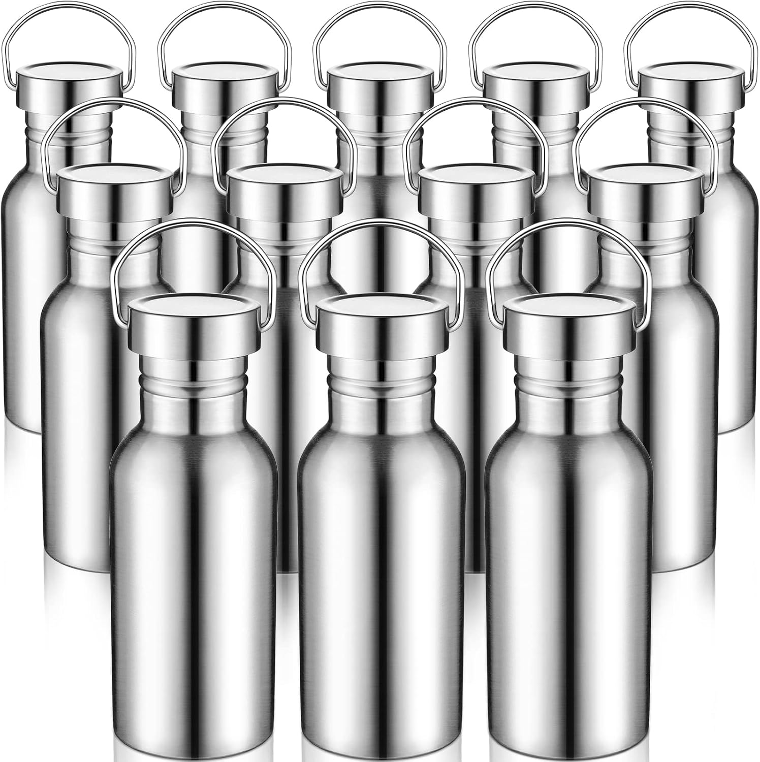 Amazon.com: CHENGU 12 Pieces Sports Water Bottle 17 oz Stainless Steel ...