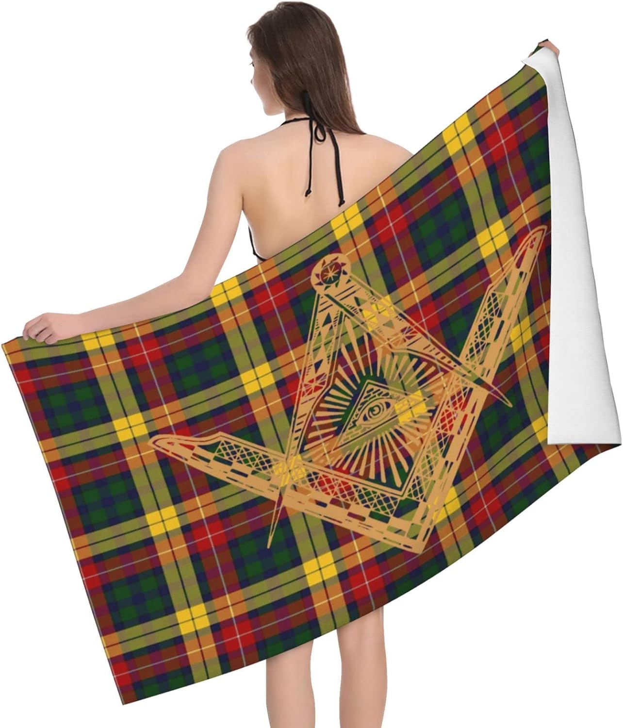 Amazon.com: The Masonic Square and Compass Symbol Oversized Beach Towel ...