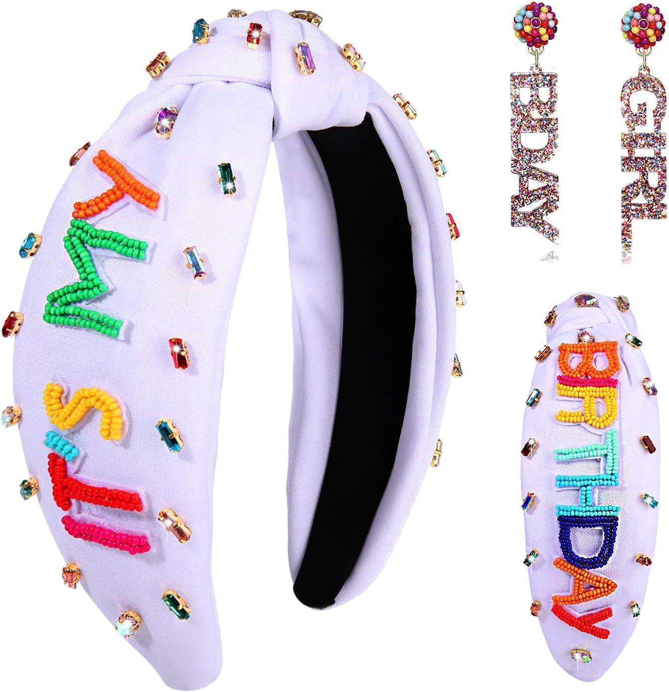 Amazon.com : NVENF Birthday Headband for Women Beaded It's My Birthdays ...