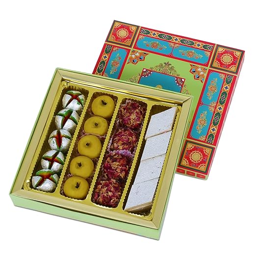 GHASITARAM'S Assorted Dryfruit Mithai Diwali Sweets Gifts Box (400gms ...