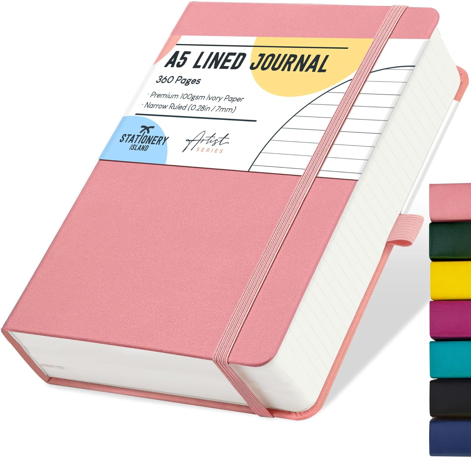 STATIONERY ISLAND A5 Lined Notebook, 360 Pages Thick Journal Notebook ...