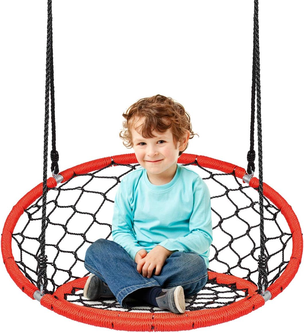 COSTWAY Web Swing Chair, Kids Tree Net Swings with Length Adjustable ...