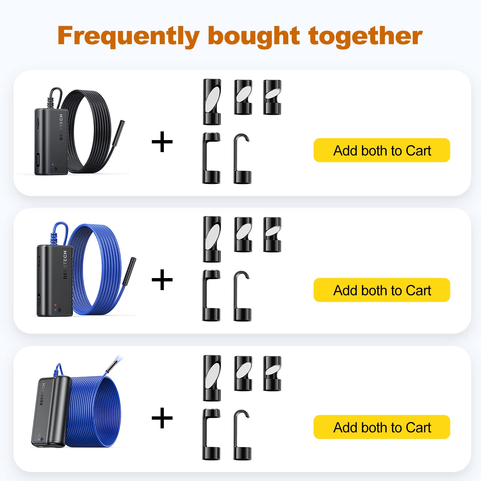 Snapklik.com : DEPSTECH Wireless Endoscope Hook Magnet Side View Mirror Set