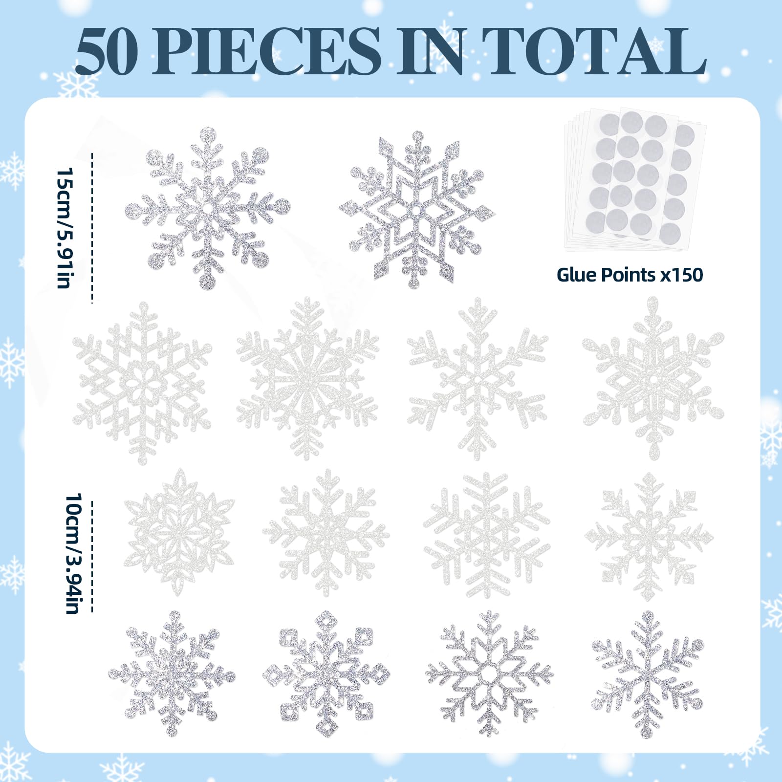 Snapklik.com : Winter Snowflake Cutouts - Glitter Paper Snowflake ...