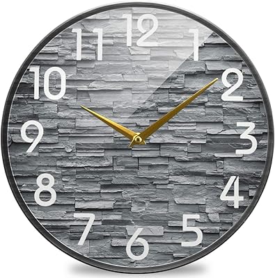 Amazon.com: HYLANDA Wall Clock 12 Inch, Grey Wall Clocks Battery ...