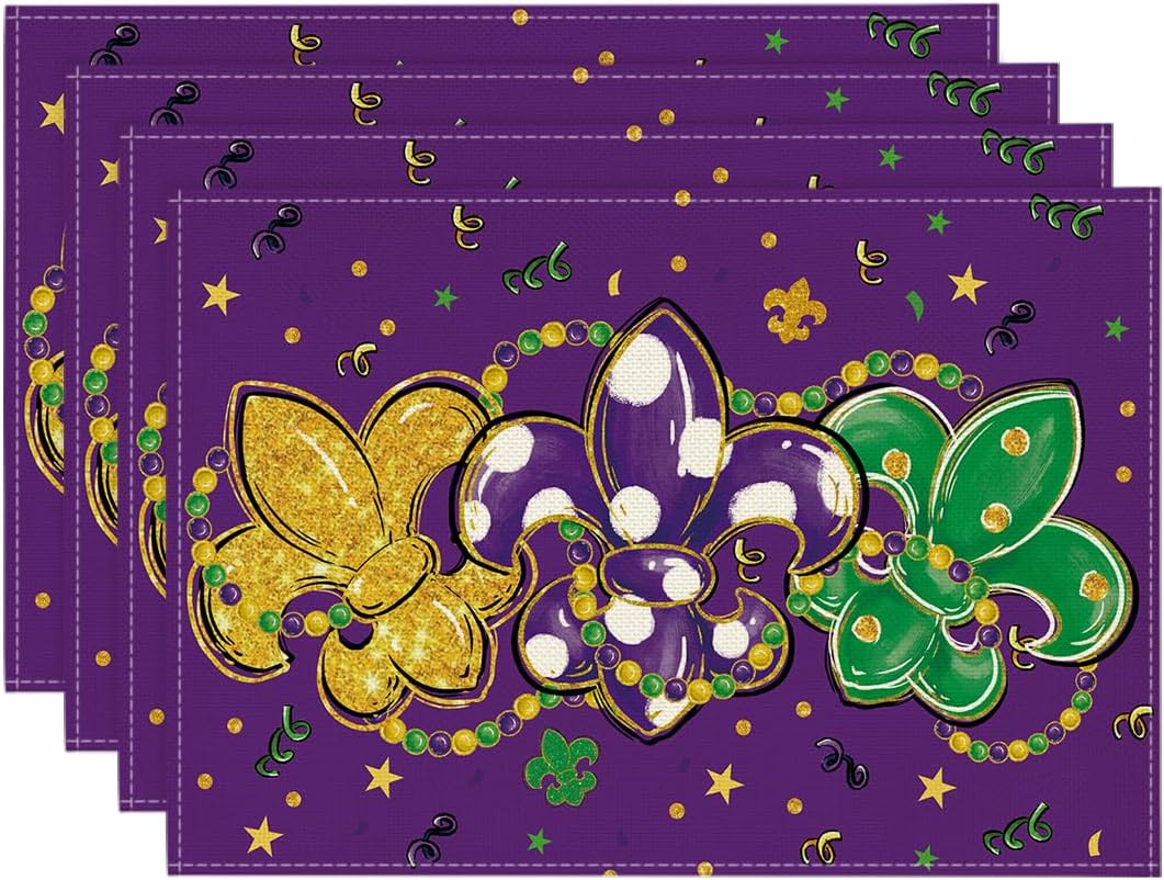 Amazon.com: Artoid Mode Purple Fleur De Lis Carnival Mardi Gras ...