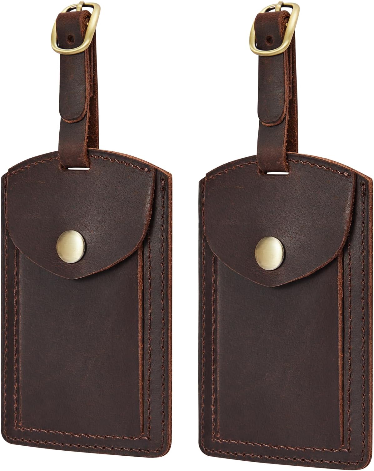 Amazon.com: S-ZONE Leather Luggage Tag for Suitcases TSA Approved ...