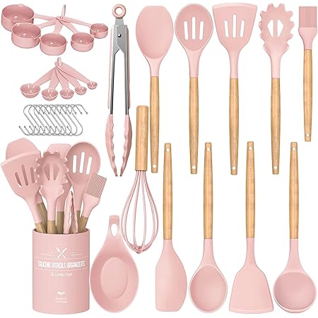 Amazon.com: Arquiel Kitchen Utensil Set with Holder, 22 Pcs Silicone ...
