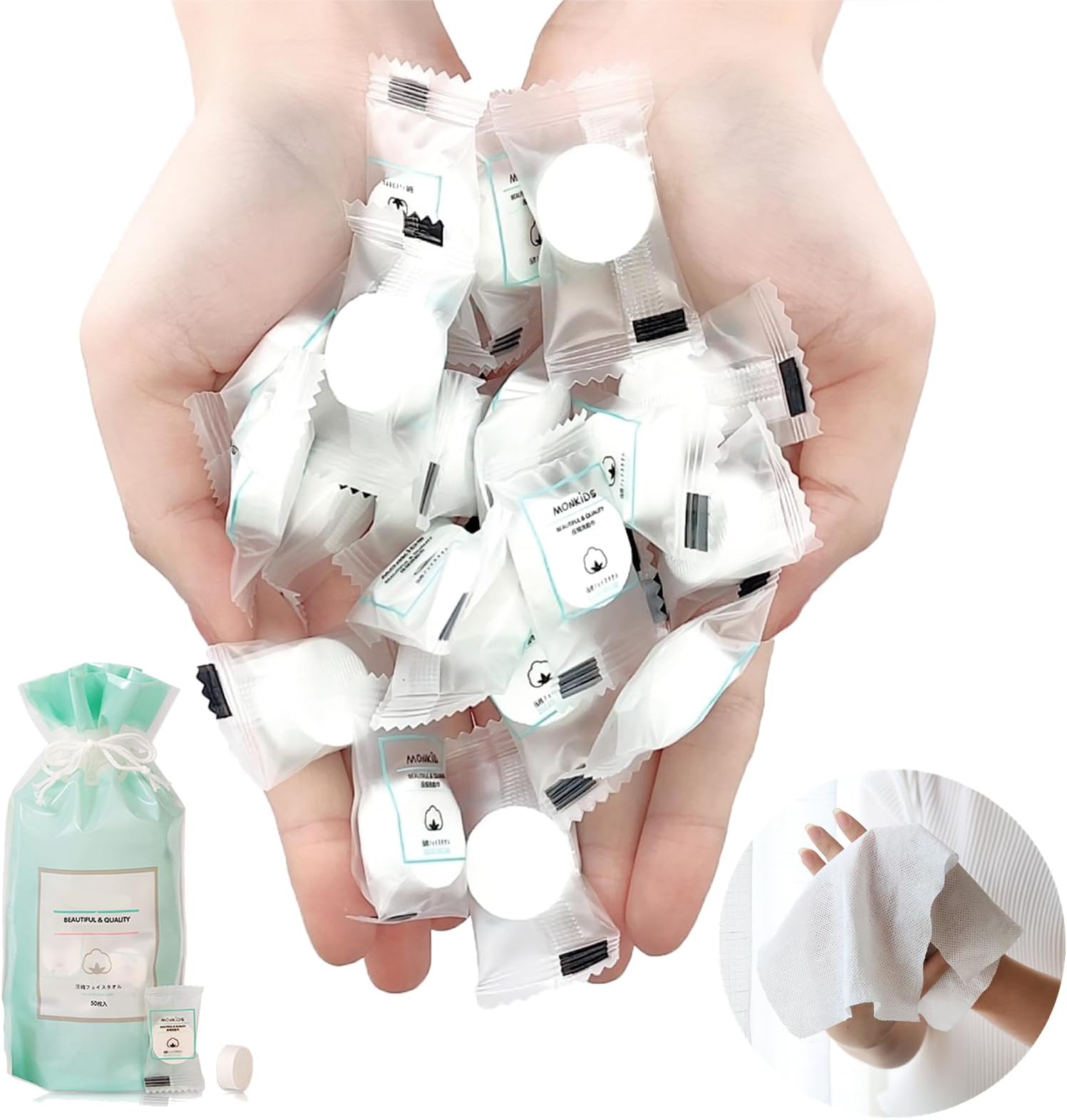 Amazon.com: 50 Pcs Compressed Towel Tablets Portable Disposable Coin ...