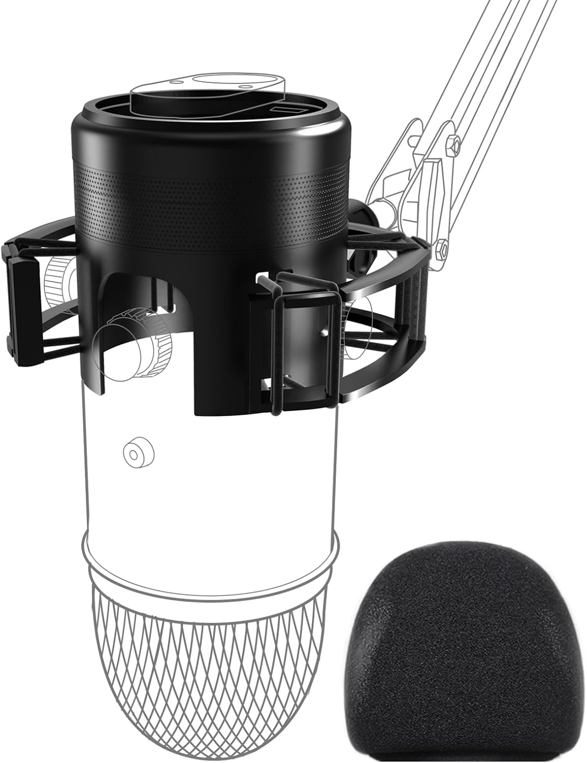 Amazon.com: Etour Custom Built for Blue Yeti Shock Mount with Pop ...
