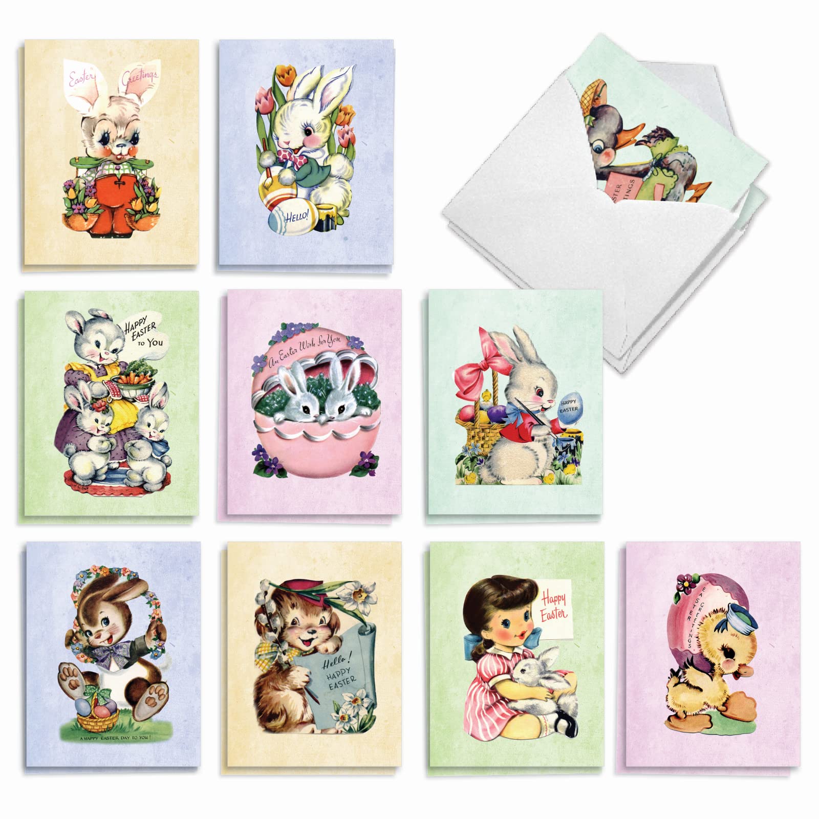 Amazon.com : The Best Card Company 20 Assorted Easter Vintage Notecards ...