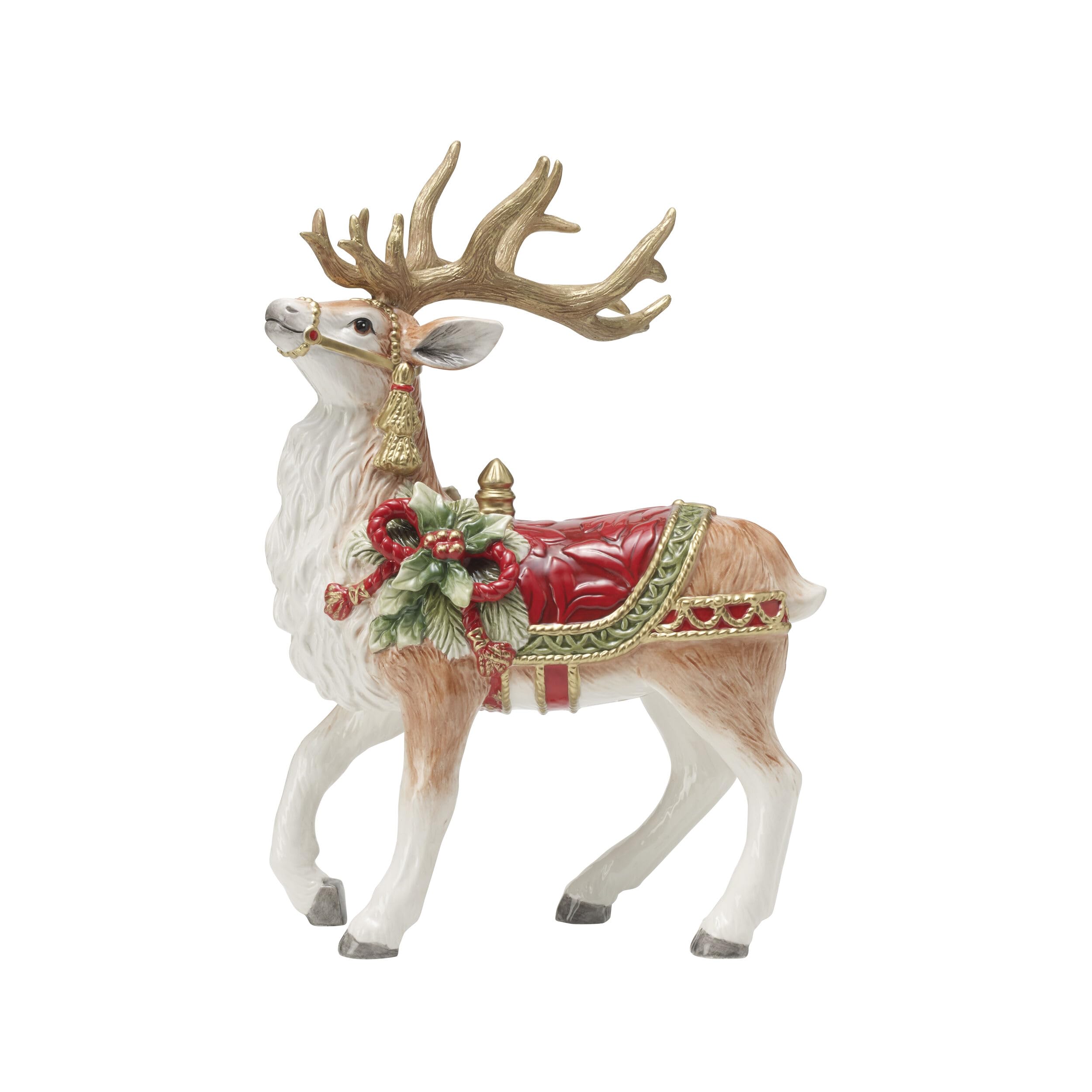 Amazon.com: Fitz and Floyd Holiday Home Deer Ceramic Figurine, 12.5 ...