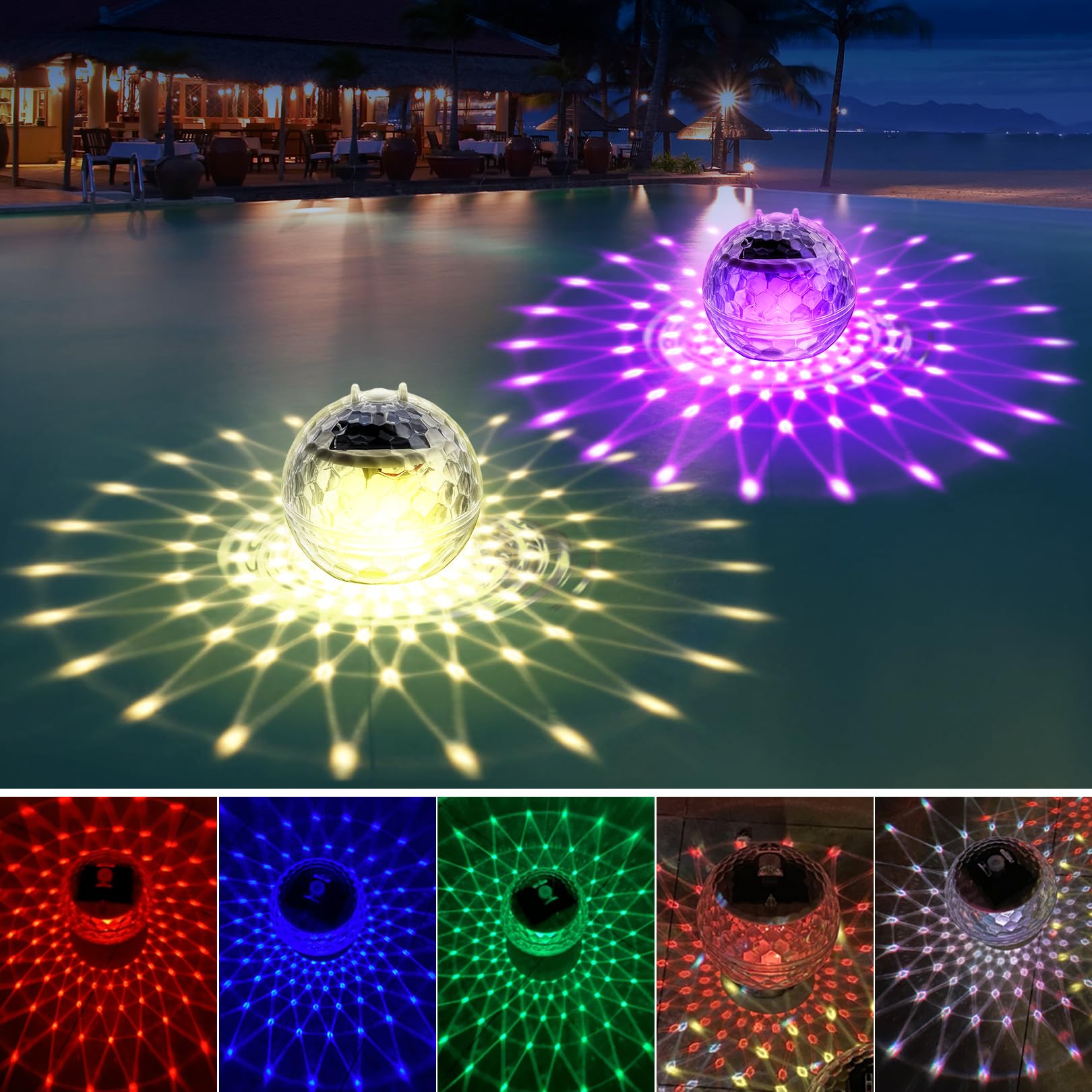 Amazon.com : XHKUKO Floating Pool Lights, Floating Solar Pool Lights ...