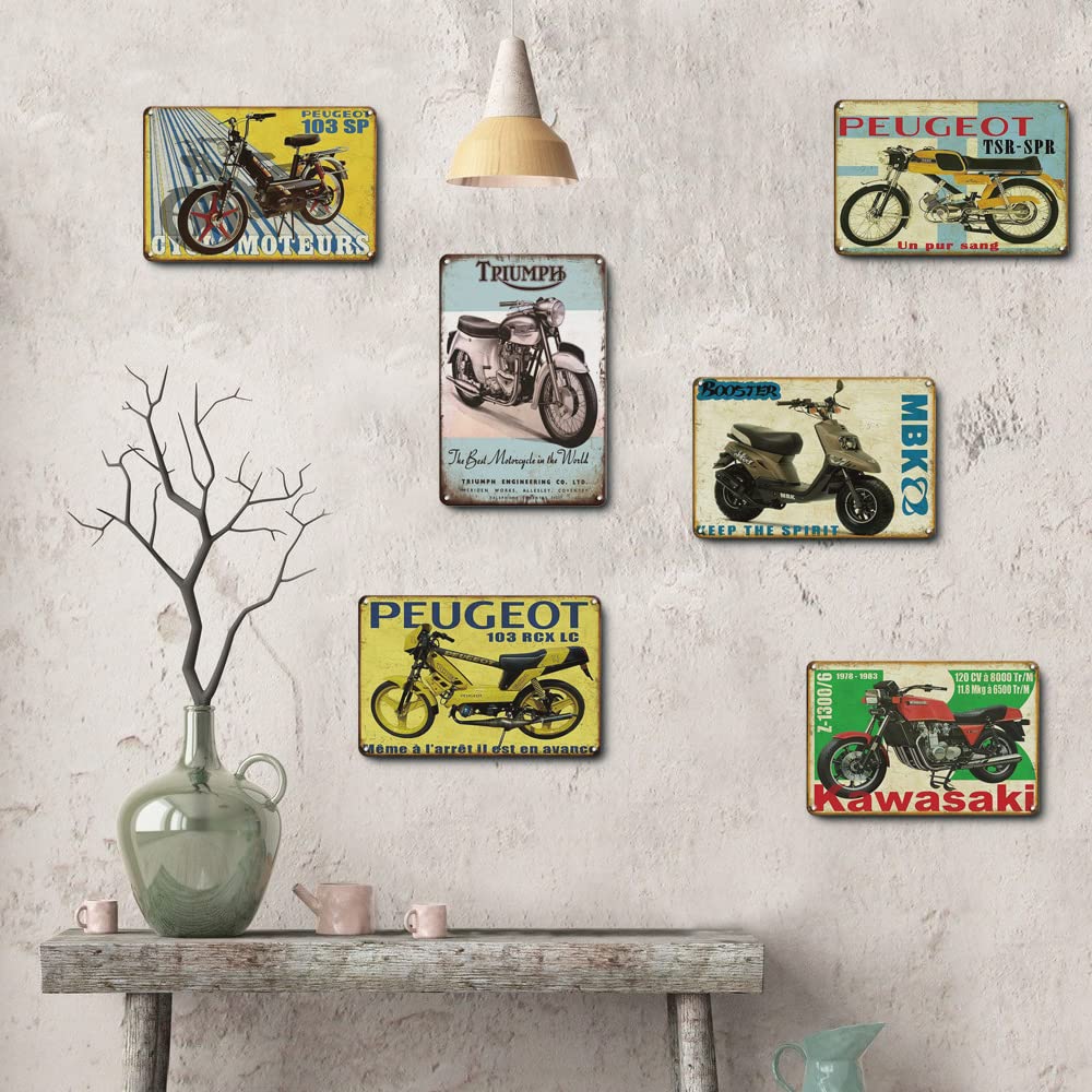 Decor Motrocycle Vintage Retro Tin Signs Metal Plate Tin Plaque Signs ...