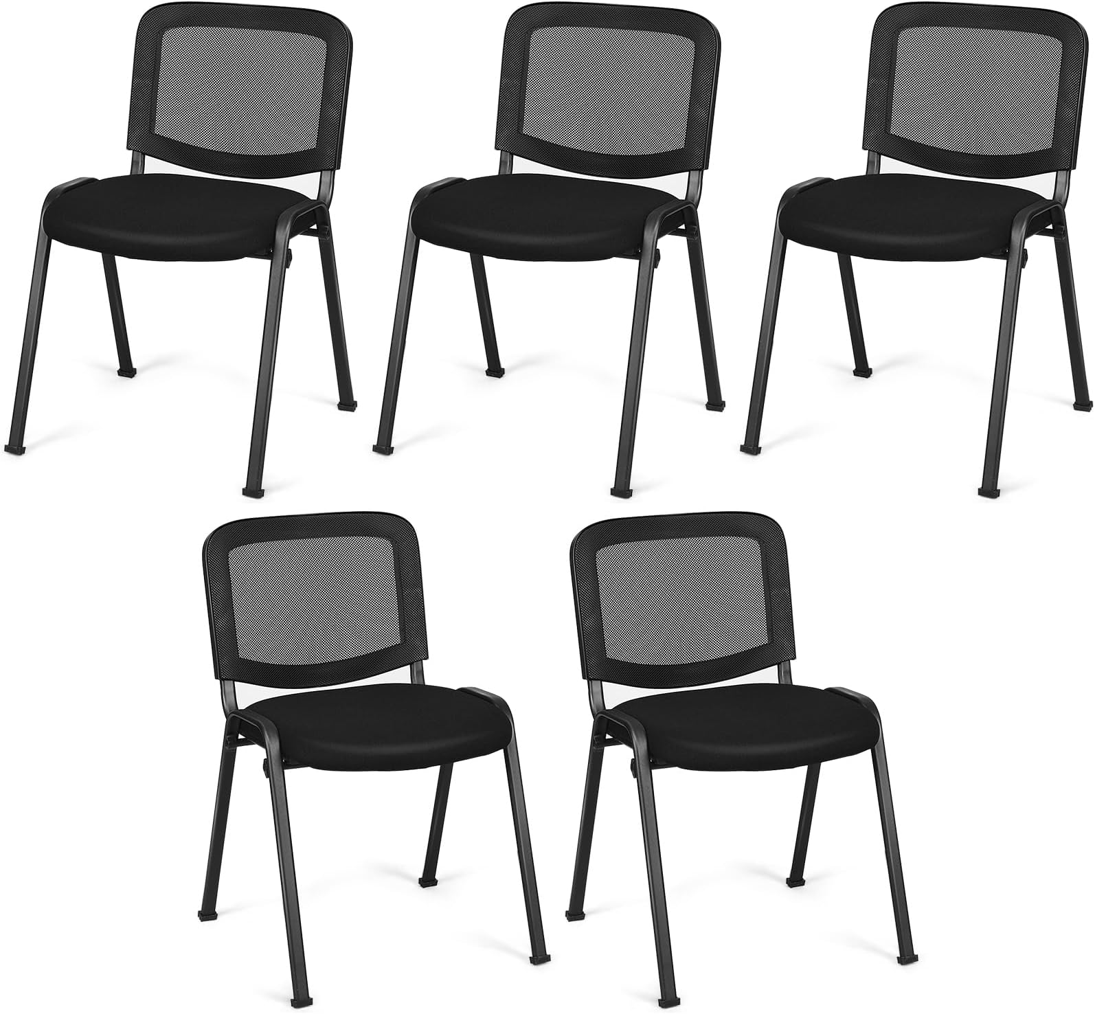 Amazon.com: Tangkula Conference Room Chairs Set of 5, Stackable Office ...