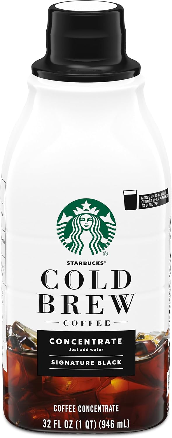 Starbucks Cold Brew Coffee Concentrate, Signature Black, 100% Arabica ...