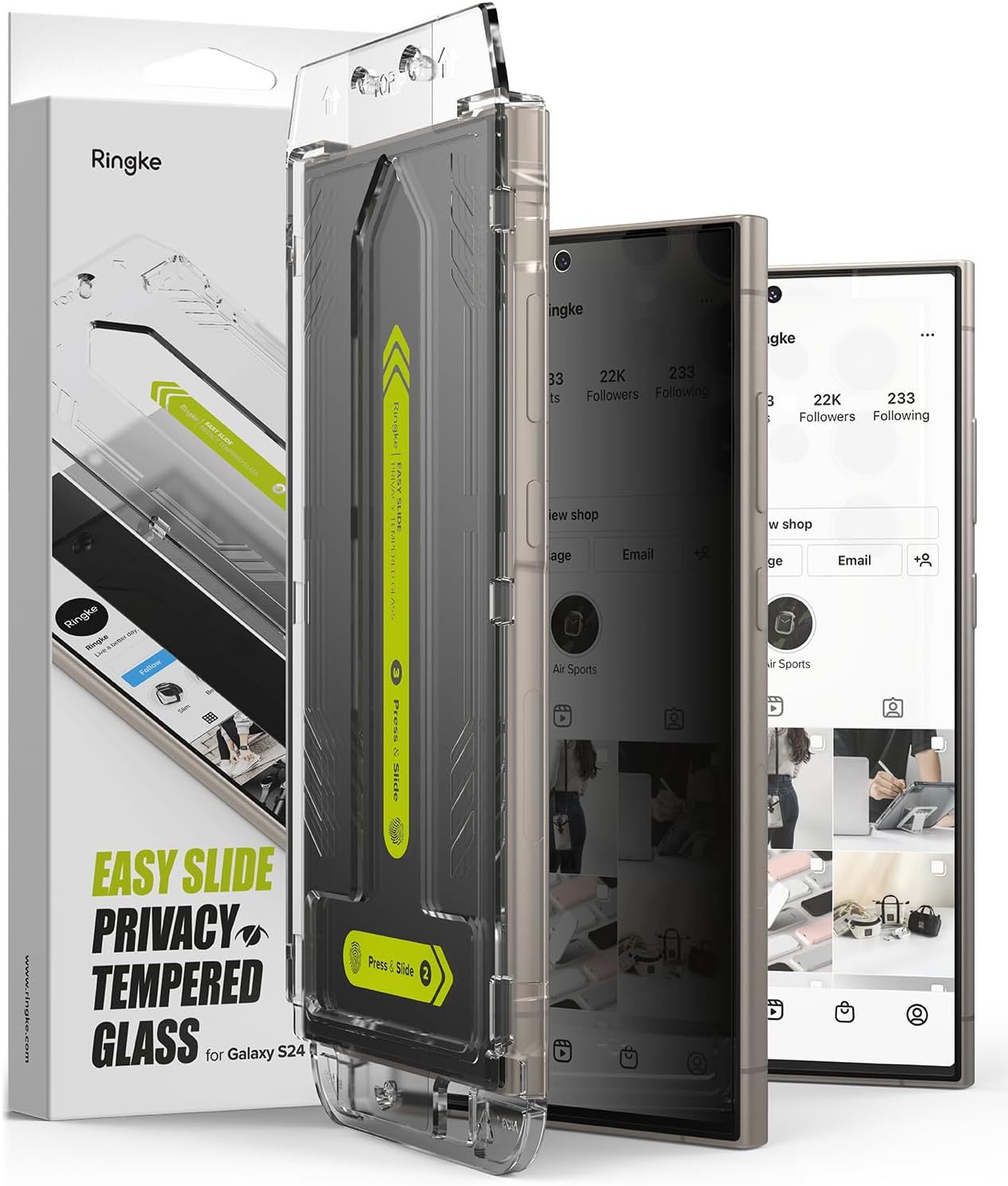 واقي شاشة سهل الانزلاق للخصوصية من رينجكي مضاد للتجسس متوافق مع سامسونج ...