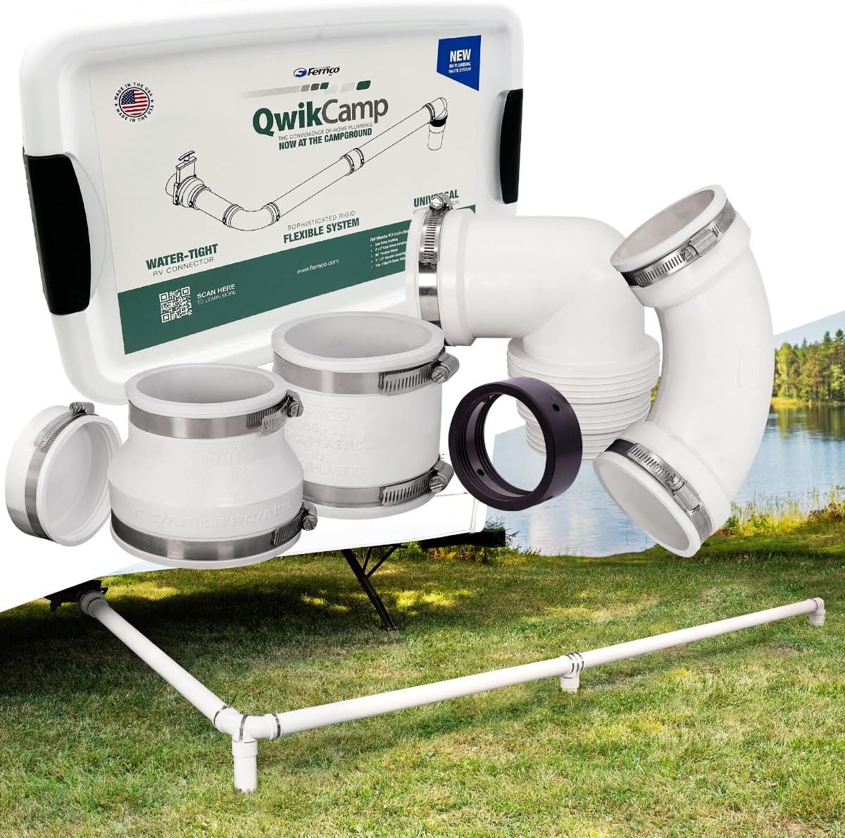 Amazon.com: Fernco QwikCamp RV and Camper Sewer Waste Plumbing ...