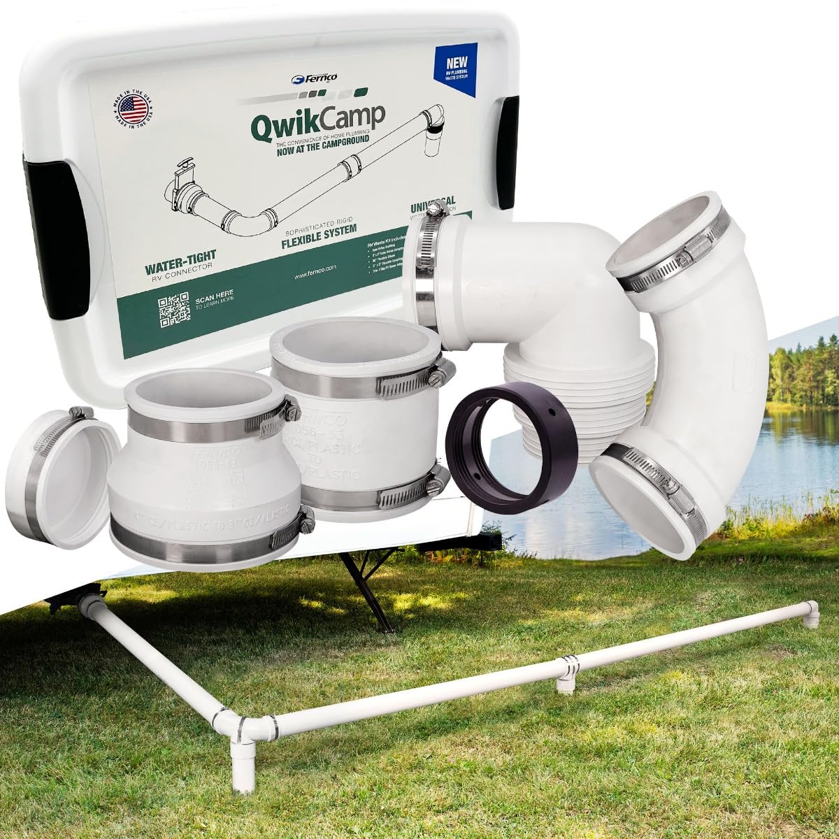 Amazon.com: Fernco QwikCamp RV and Camper Sewer Waste Plumbing ...