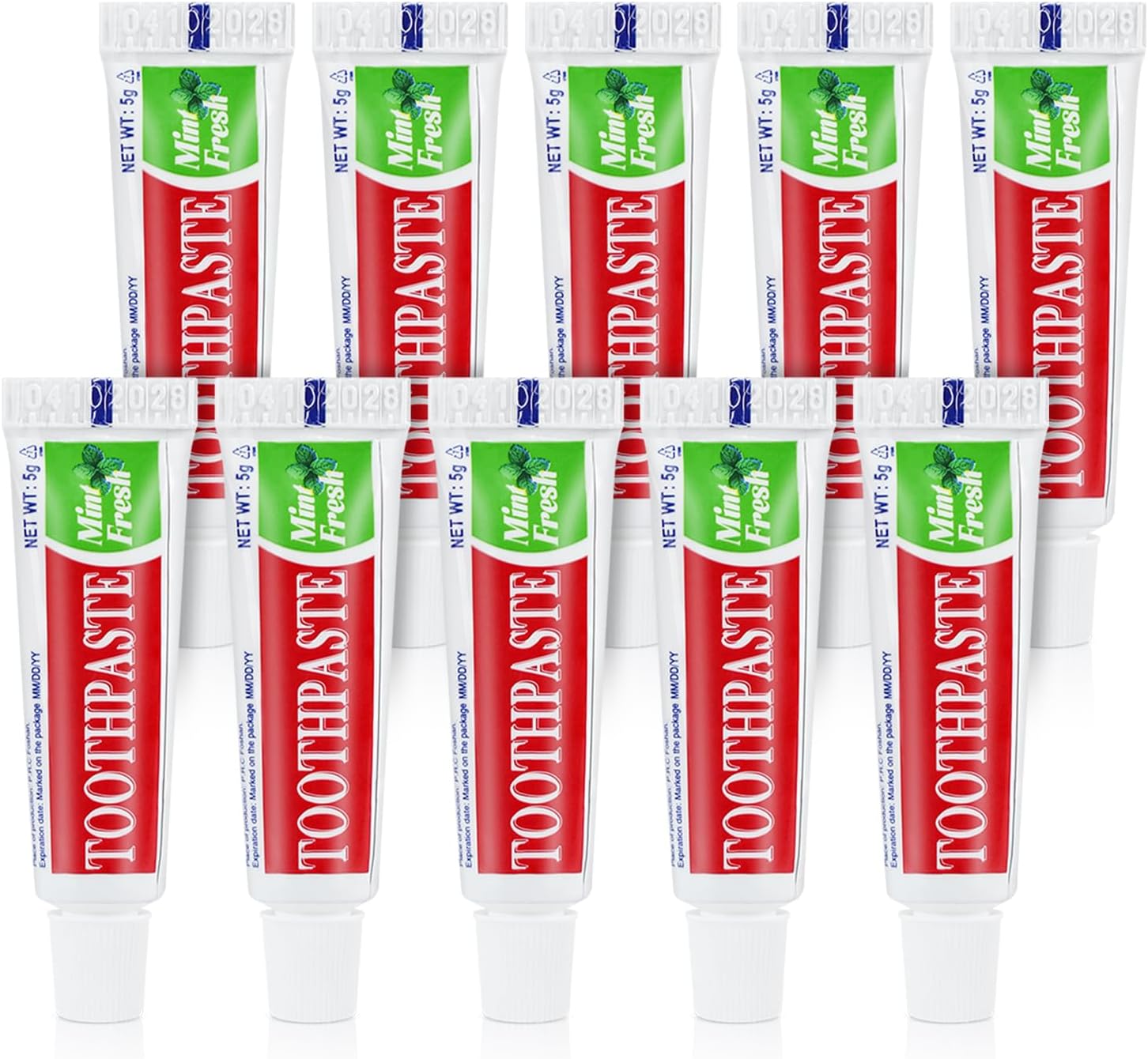 Amazon.com : 10 Tubes Travel Size Toothpaste in Bulk, Disposable Mini ...