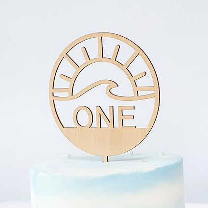 Amazon.com: Beach & Surf Themed Cake Toppers - Wave & Surf First ...