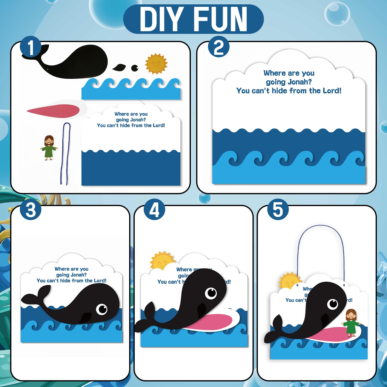 Snapklik.com : 24 Pcs Jonah And The Whale Craft Kit DIY Christian ...