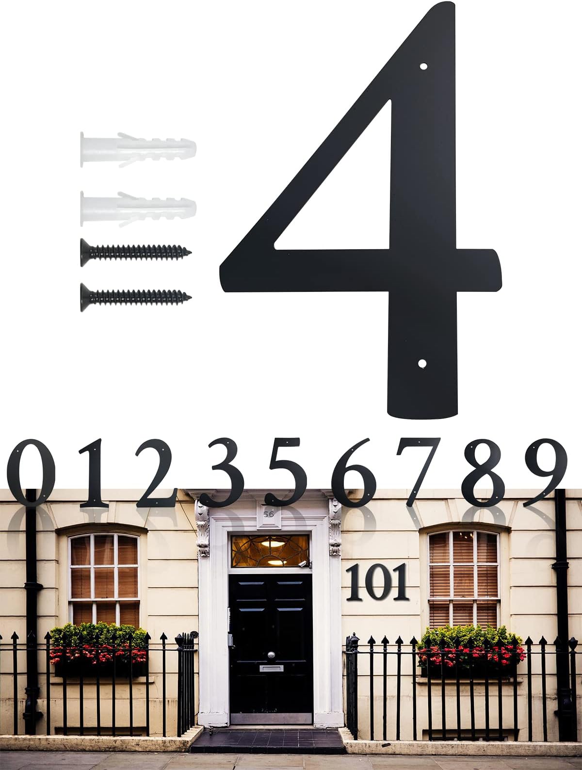 11 Inch Super Large House Numbers, Modern Address Numbers Elegant Black ...