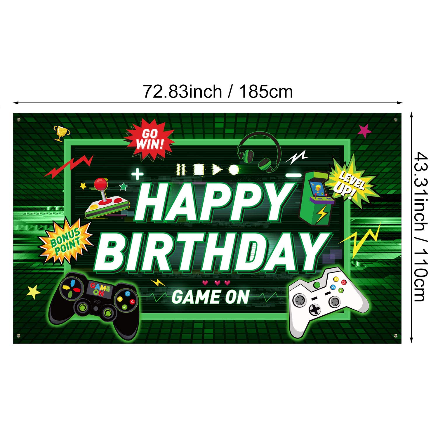 Buy Video Game Happy Birthday Backdrop Gaming Theme Party Photography ...