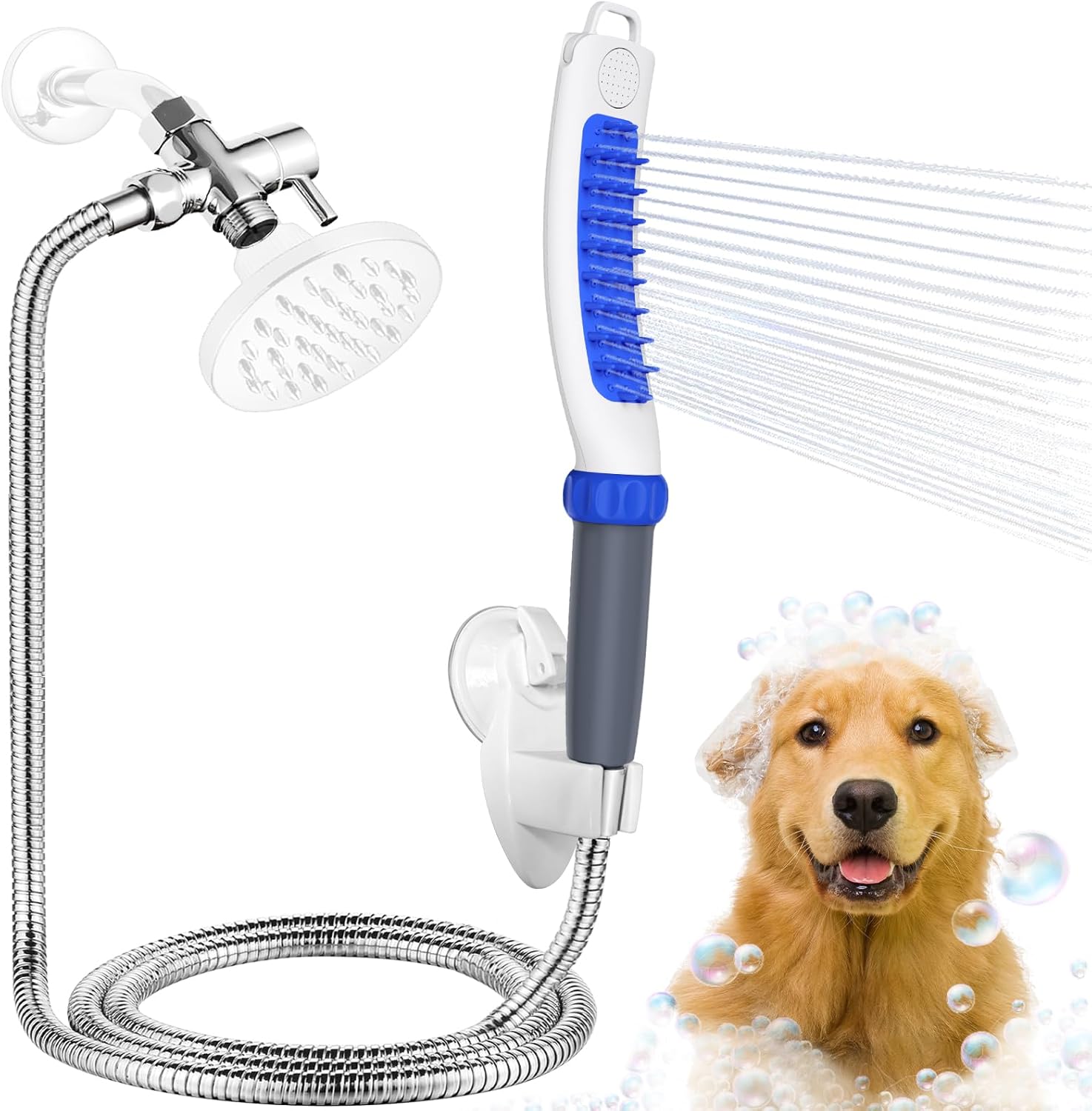 Amazon.com: Dog Shower Attachment, Sprayer, Grooming and Scrubber in ...