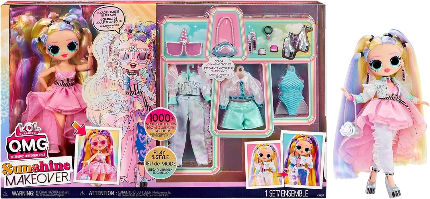 Amazon.com: L.O.L. Surprise OMG Sunshine Stellar Gurl Doll with Color ...