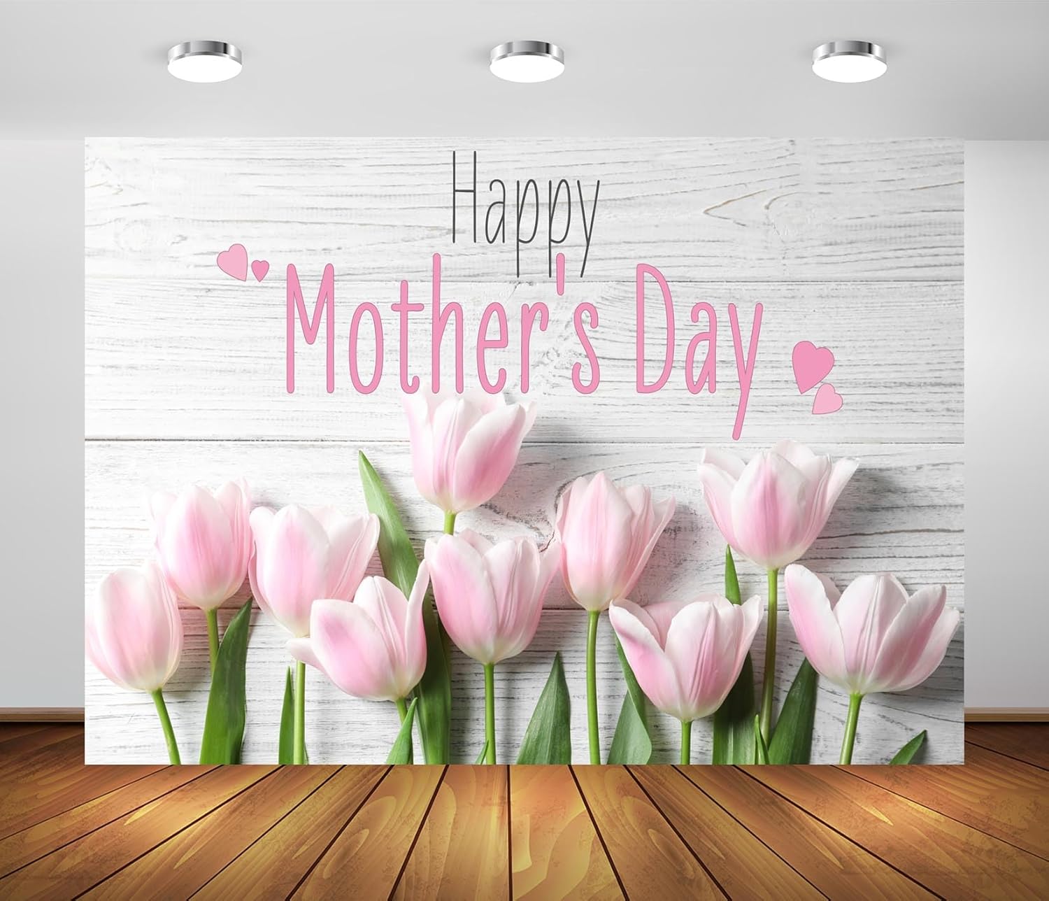 Amazon.com : BELECO 9x6ft Fabric Happy Mother's Day Backdrop Tulips ...