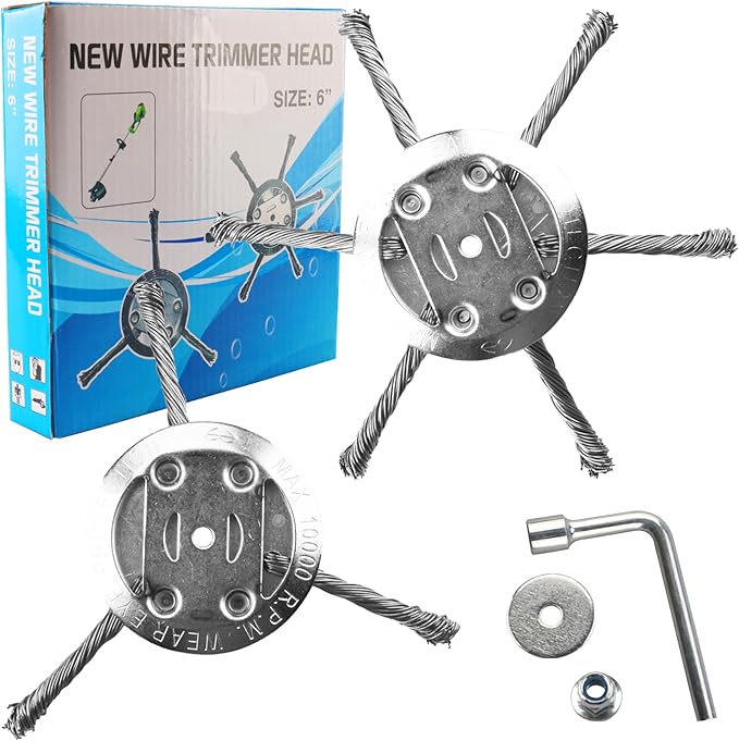 Amazon.com: Gashwer 2 Pack 6 inch Steel Wire Rotary Brush Cutter ...