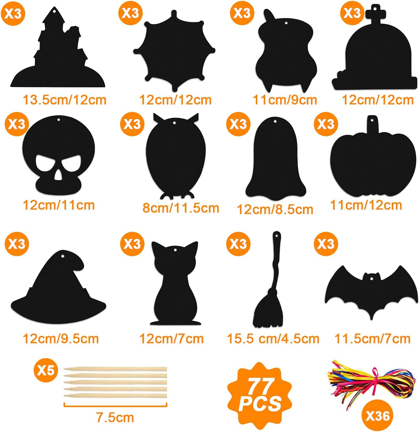 Halloween Craft Kit For Kids 36PCS,Halloween Scratch Art Kits,Halloween ...