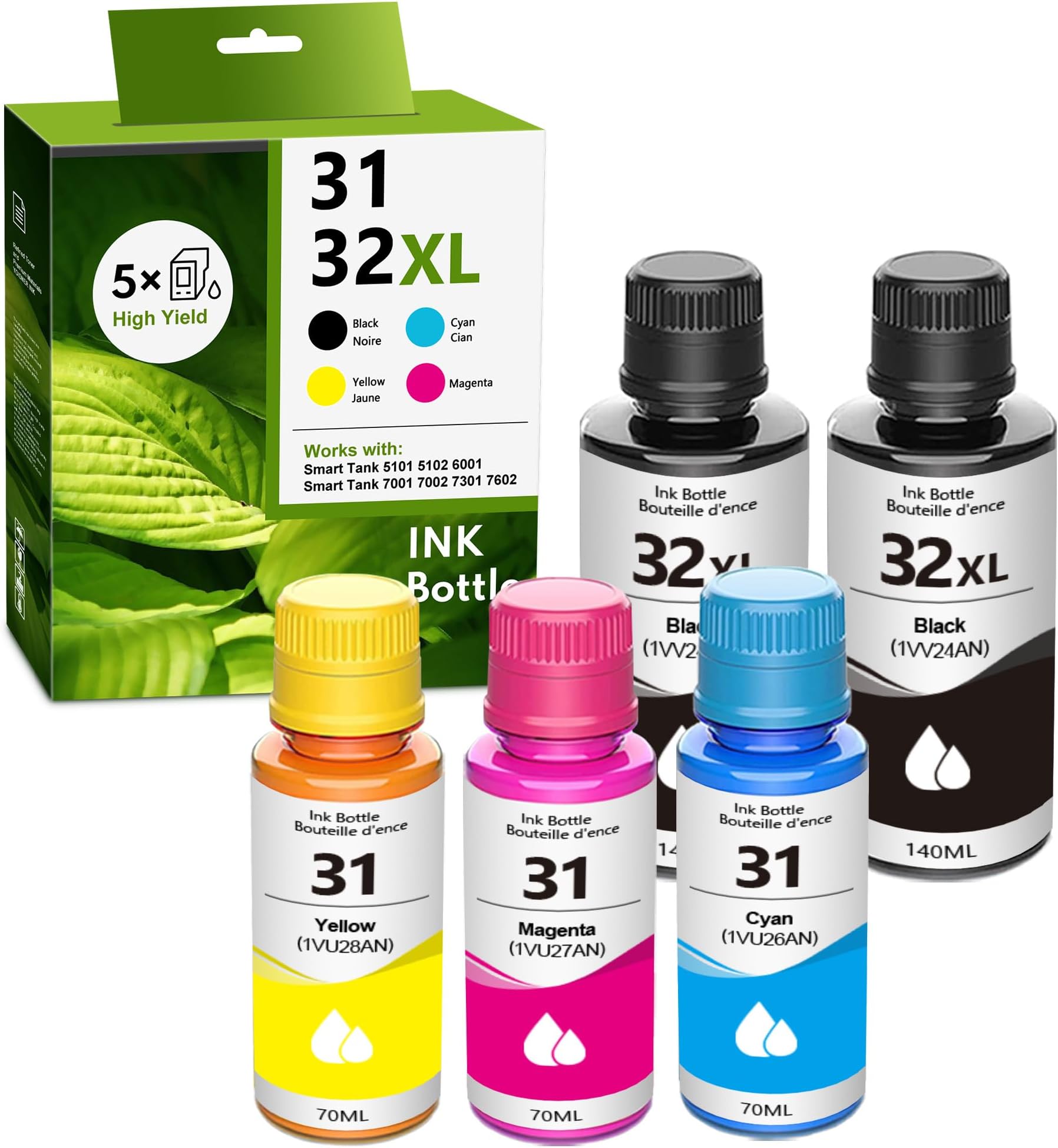 Amazon.com: HP 31 Cyan, Magenta, Yellow Ink Bottles (3-Pack) | Works ...