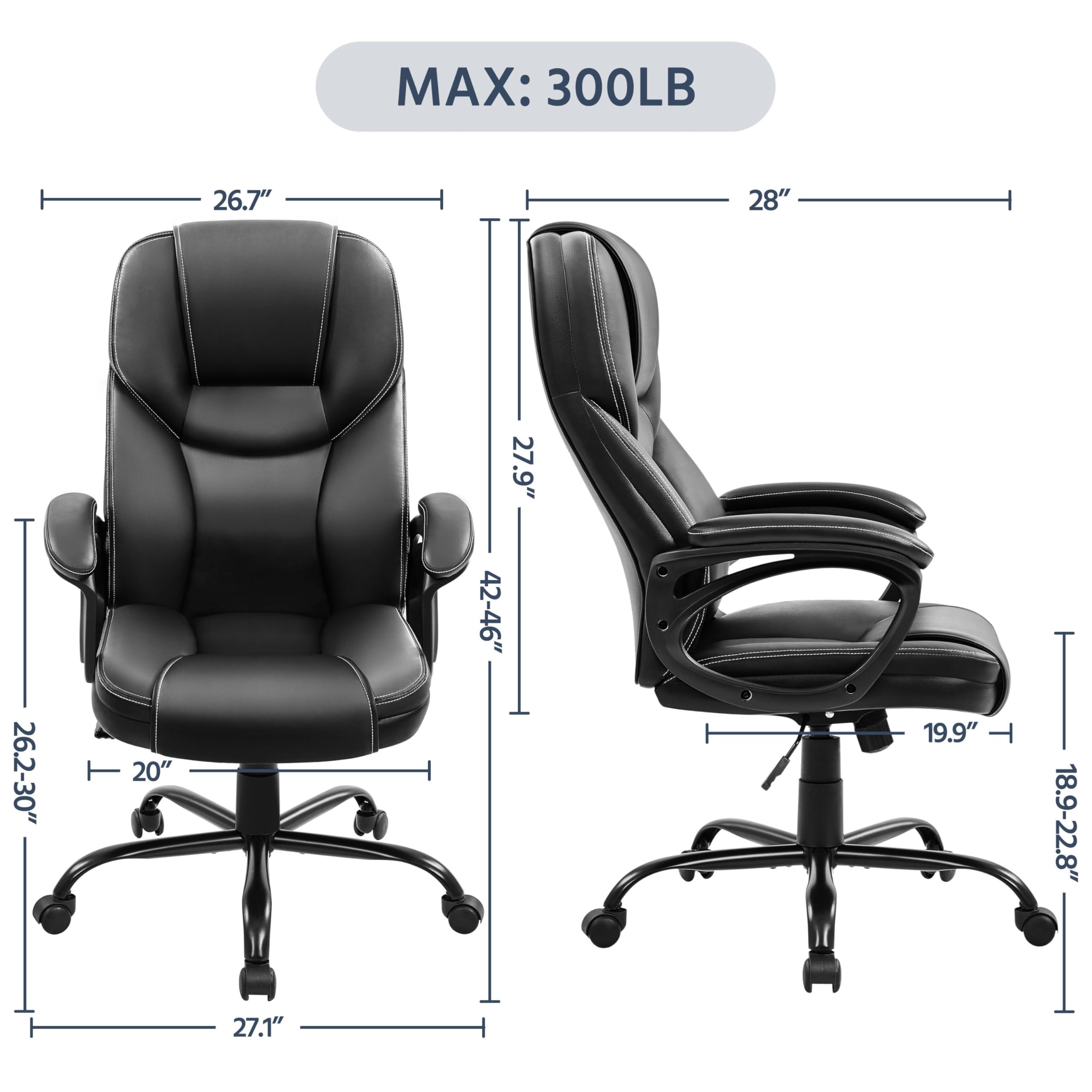 Snapklik.com : Yaheetech High Back Executive Office Chair Faux Leather ...