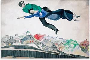 Amazon.com: HHUANGL Marc Chagall Painter Work（Over The Town） poster ...