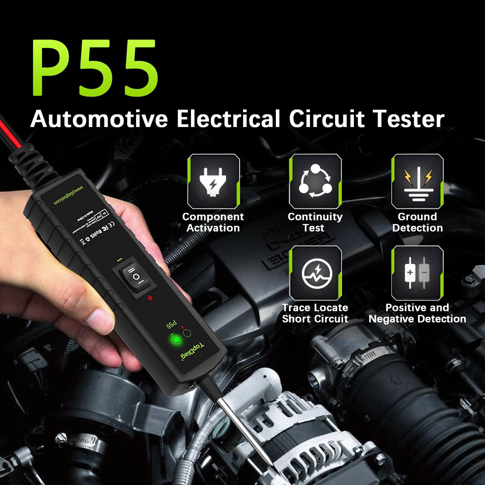 Snapklik.com : Topdiag P55 Electrical Tools Circuit Tester Component ...