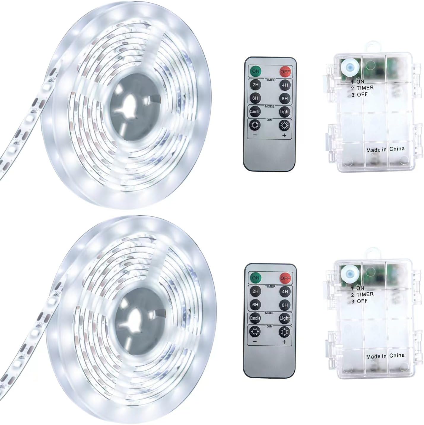 Amazon.com: JUNWEN Battery Operated LED Strip Lights with Remote ...