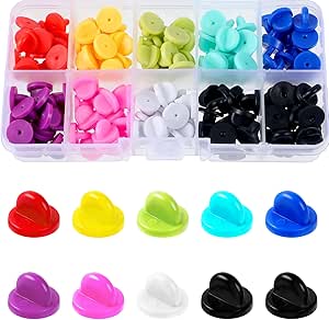 Amazon.com: 150pcs Rubber Pin Backs Lapel Pin Backs Locking Pin Backs ...